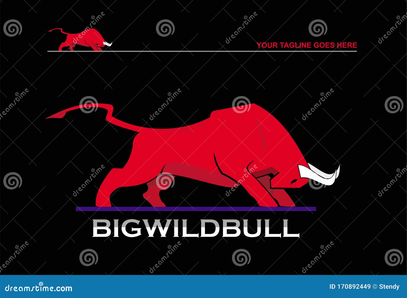 Bull, Attacking Bull, Big Wild Red Bull Stock Vector - Illustration of ...