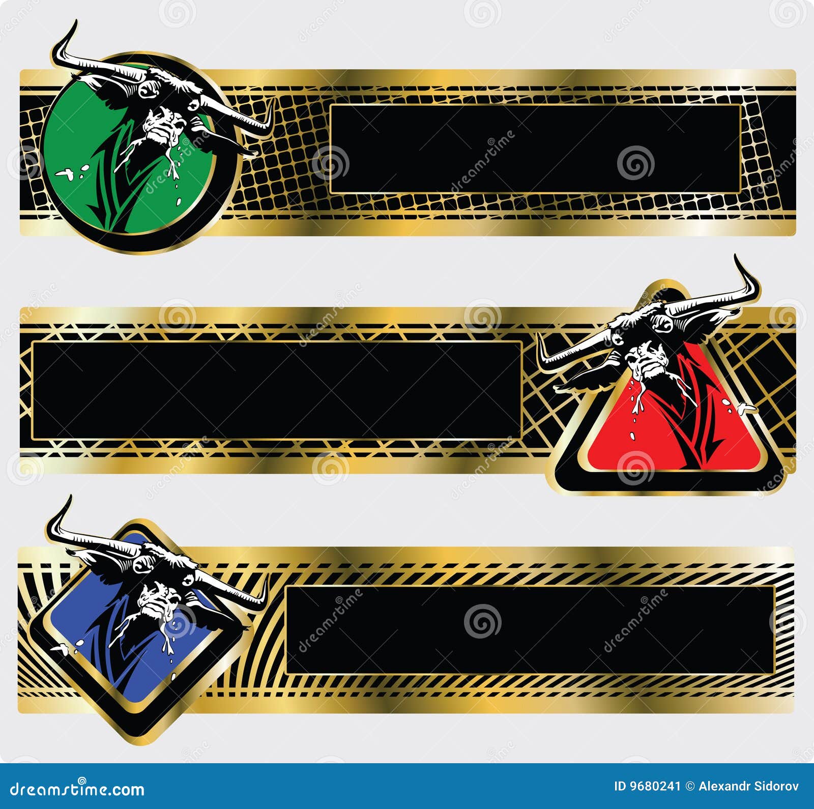 Bull banners stock vector. Illustration of kill, hunt - 9680241