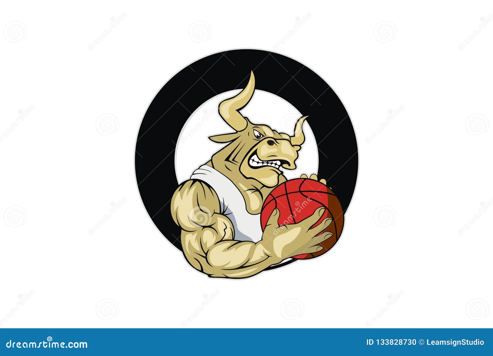 Bull Basketball Logo Design Stock Vector - Illustration of character ...