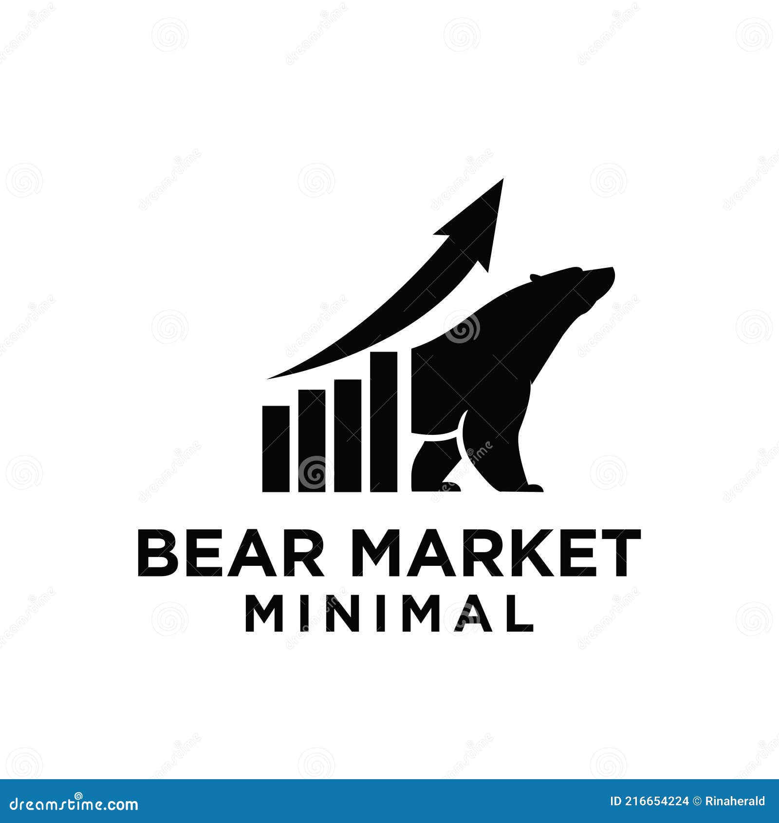 Bear Bull with Chart Bar Logo Design. Finance Vector Logo Design Stock ...