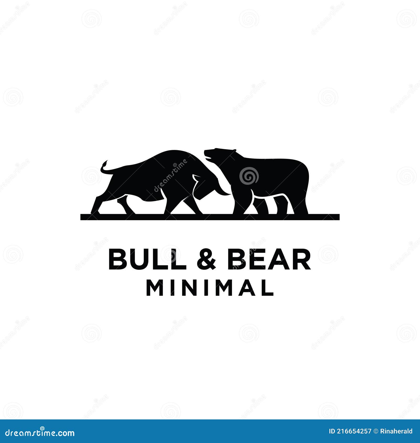 Bear and Bull Vector Logo Design Players on Exchange and Traders on a ...