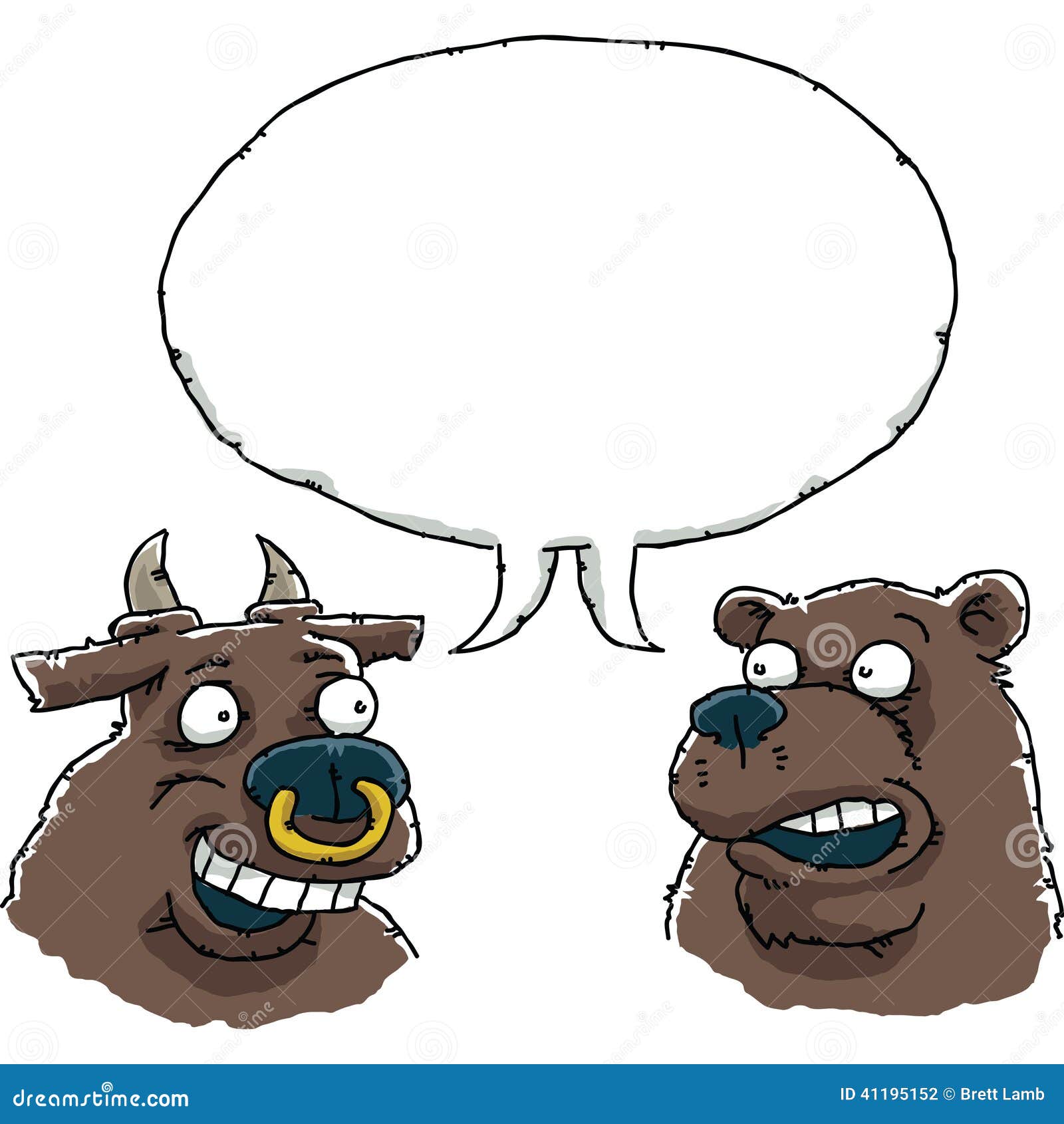 Bull and Bear Talking stock illustration. Illustration of bubble - 41195152