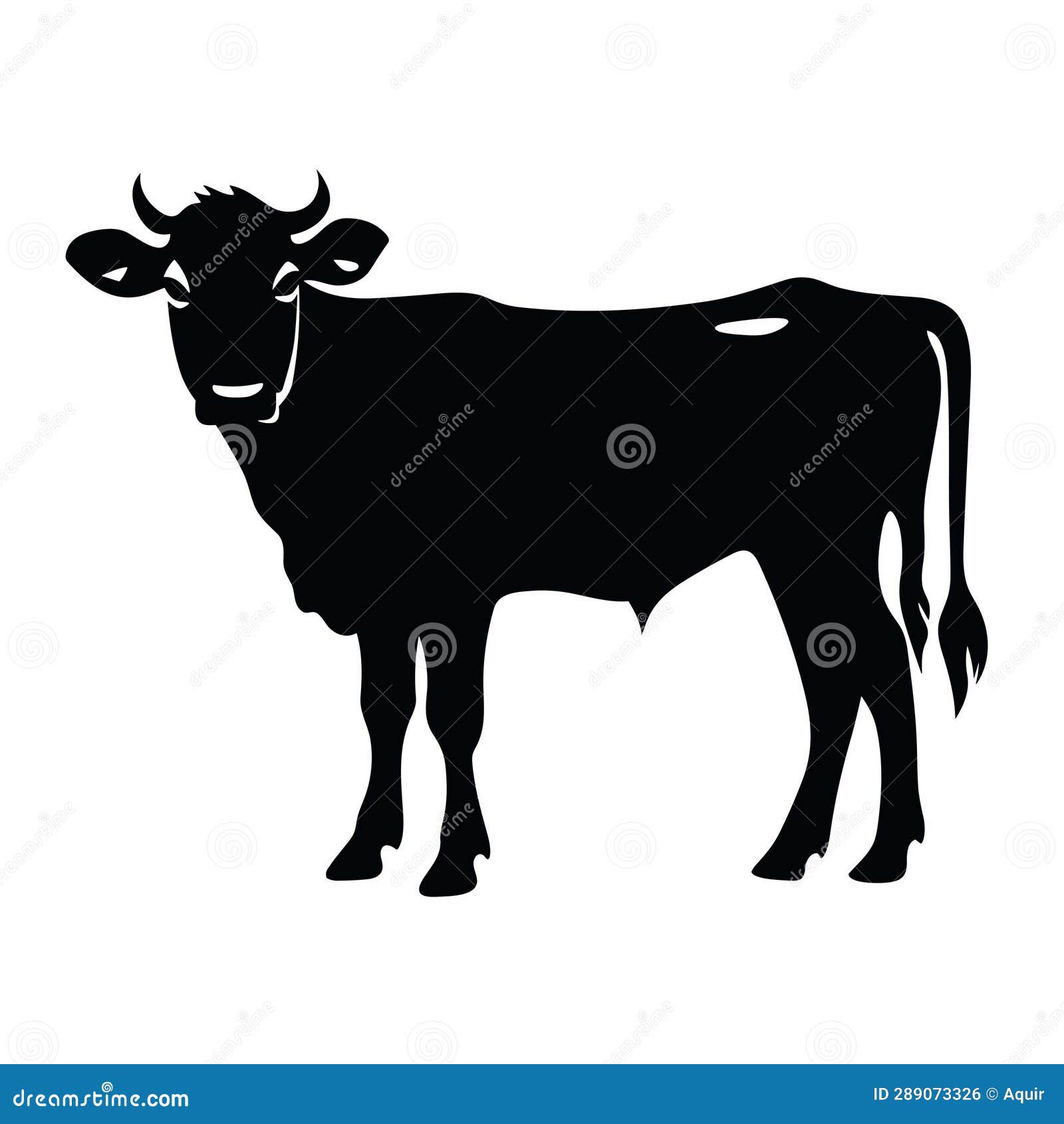 Bull Black Icon on White Background. Cow Silhouette Stock Vector ...