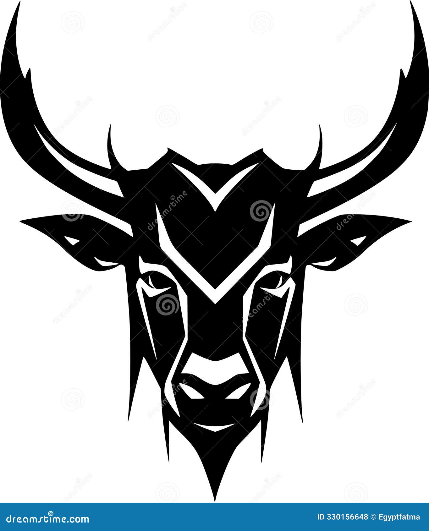 Bull - Black and White Vector Illustration Stock Illustration ...