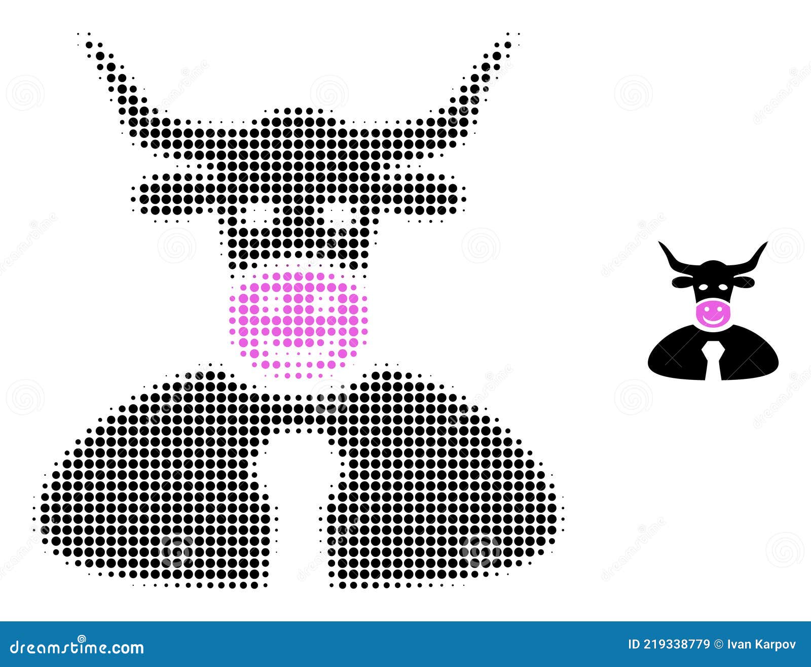 Bull Boss Halftone Dotted Icon Stock Vector - Illustration of geometric ...