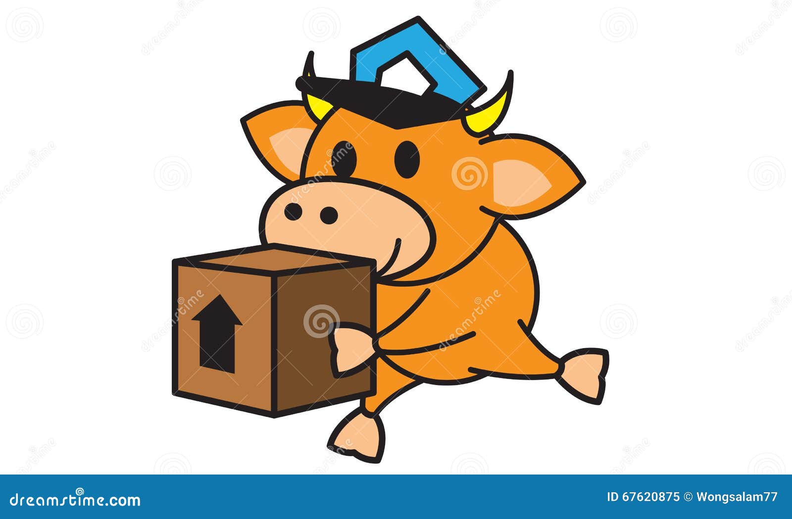 Bull and Box stock vector. Illustration of logo, bull - 67620875