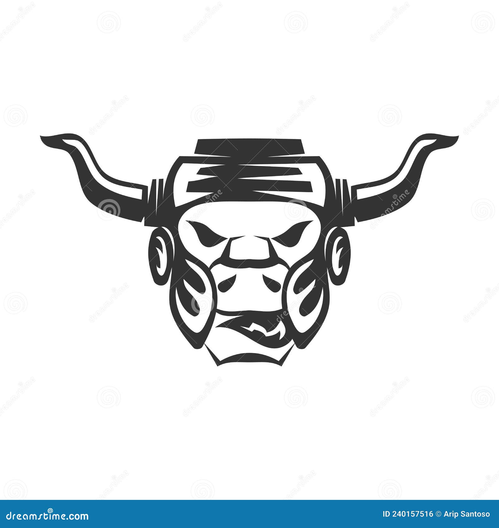 Bull Boxing Icon Illustration Brand Identity Isolated Stock Vector ...