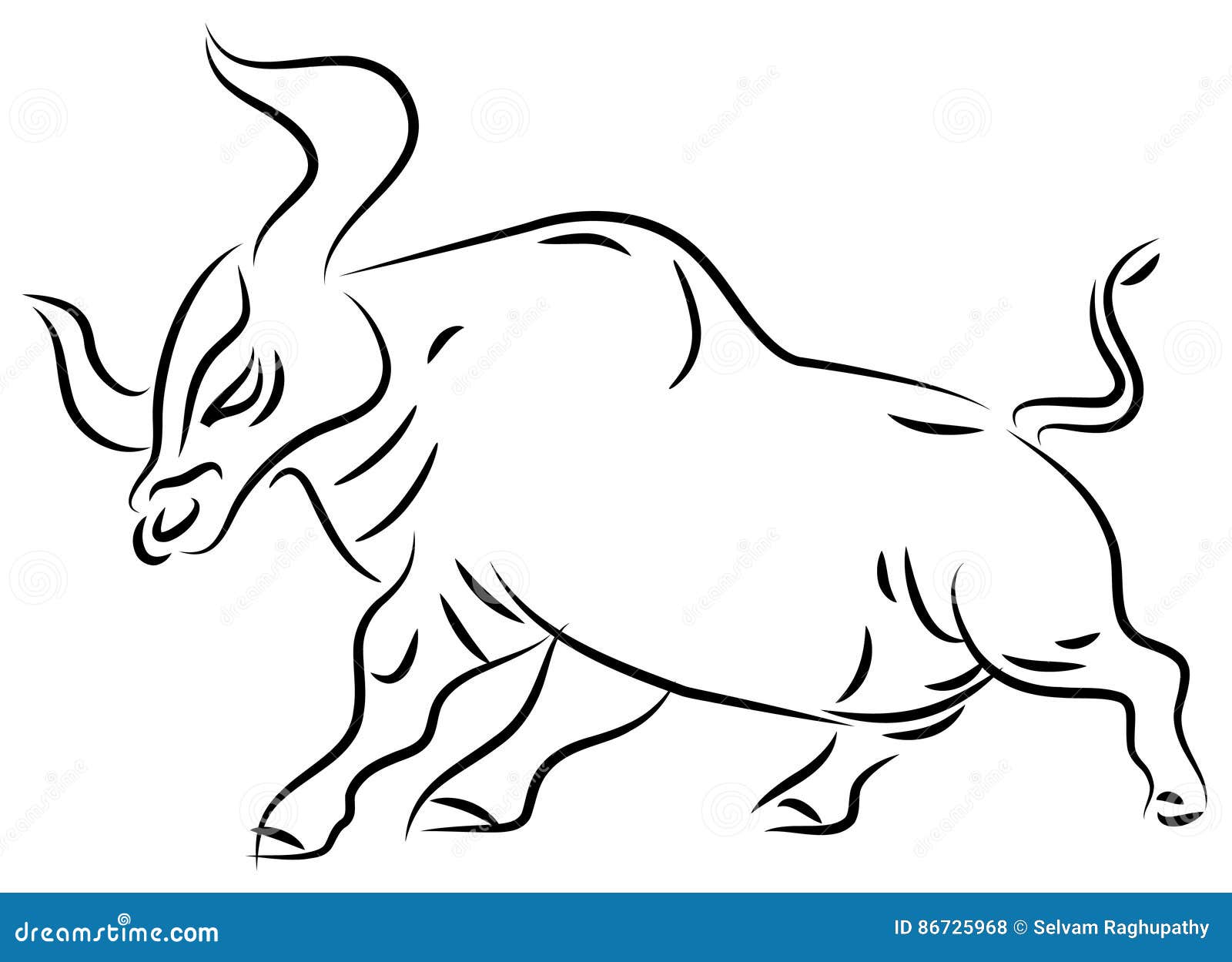 Bull stock vector. Illustration of aggression, animal - 86725968