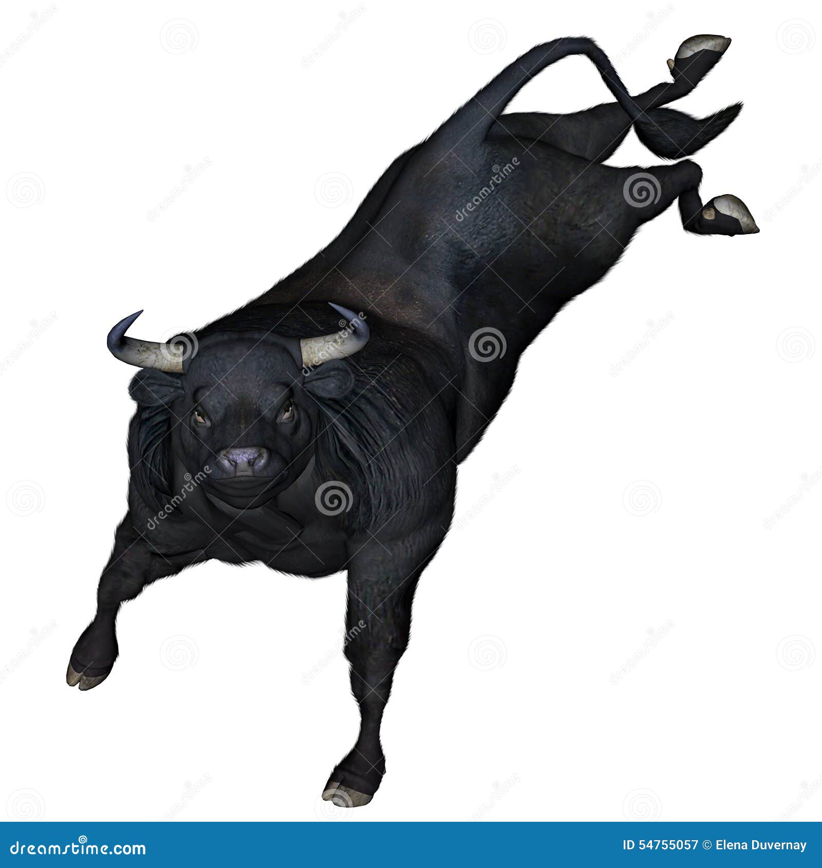 Bull bucking - 3D render stock illustration. Illustration of animal ...