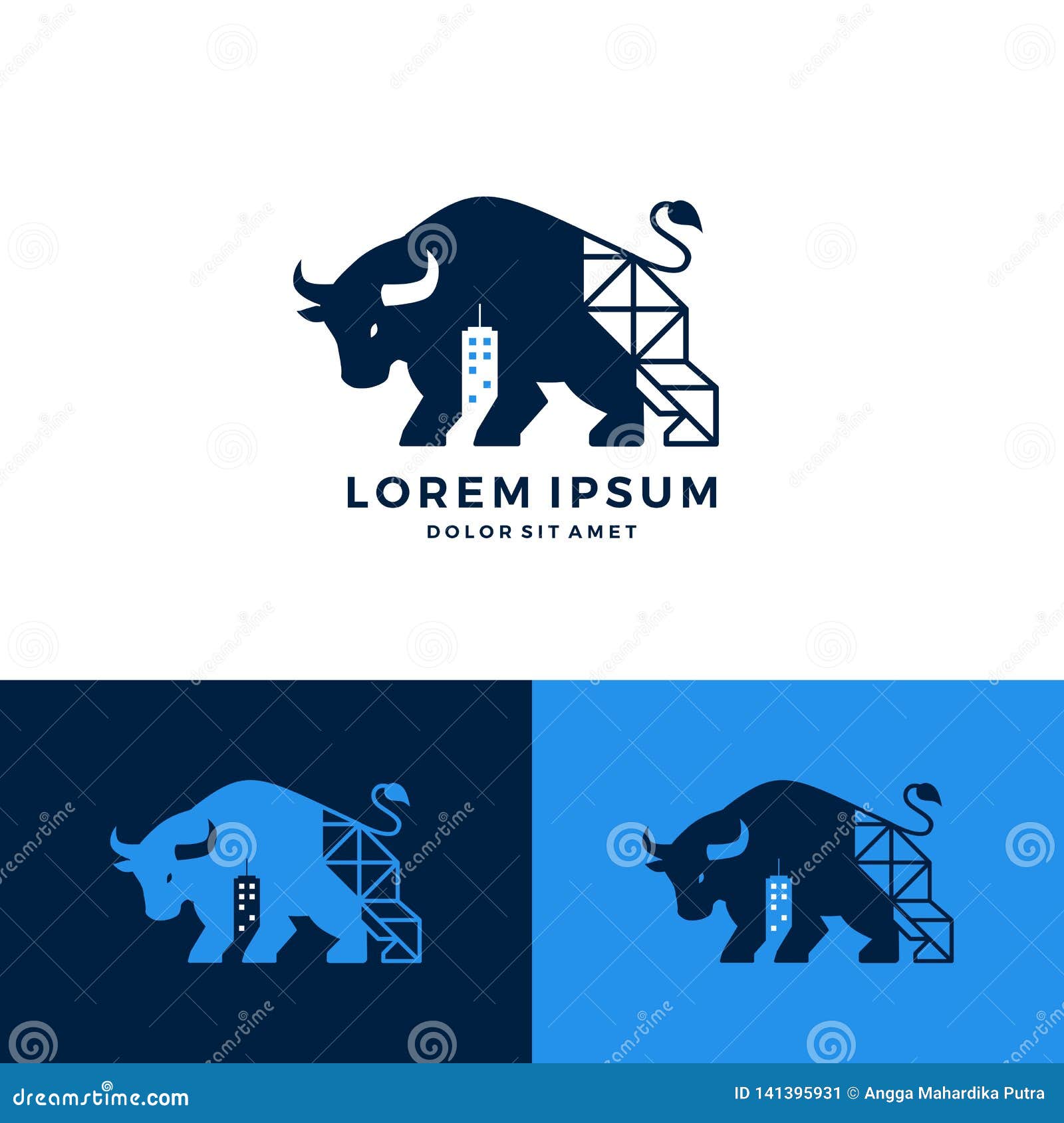 Bull Building Logo Vector Icon Download Illustration Stock Illustration ...