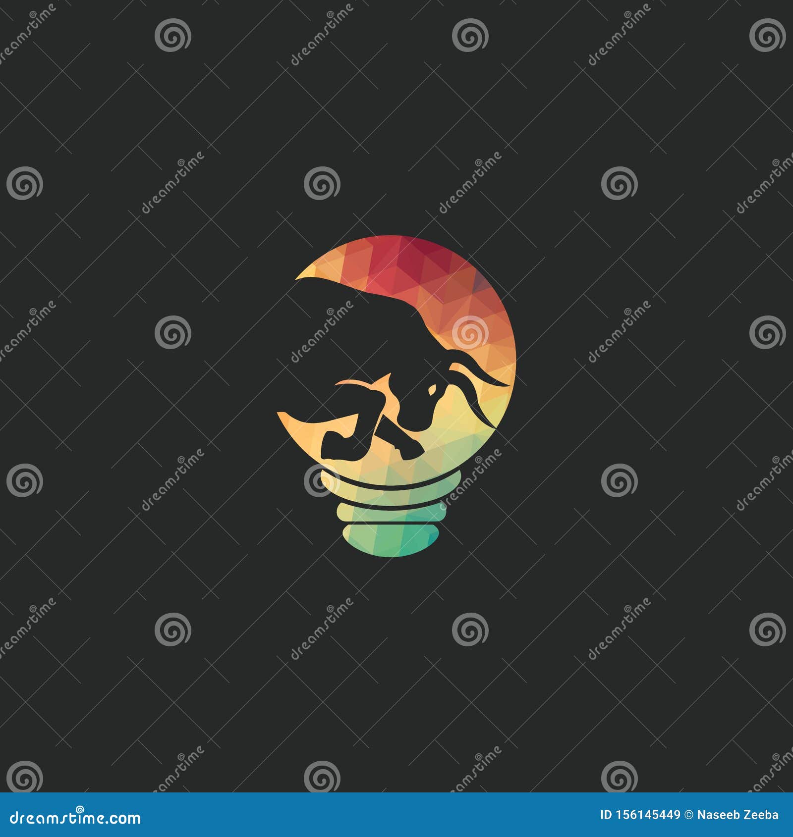 Smart Bull Vector Logo Design. Stock Vector - Illustration of ...