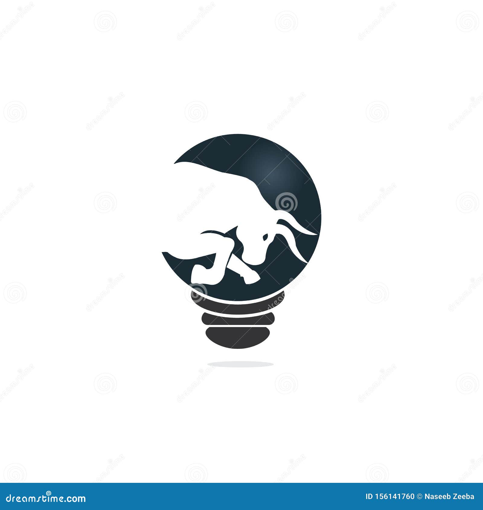 Smart Bull Vector Logo Design. Stock Vector - Illustration of ...