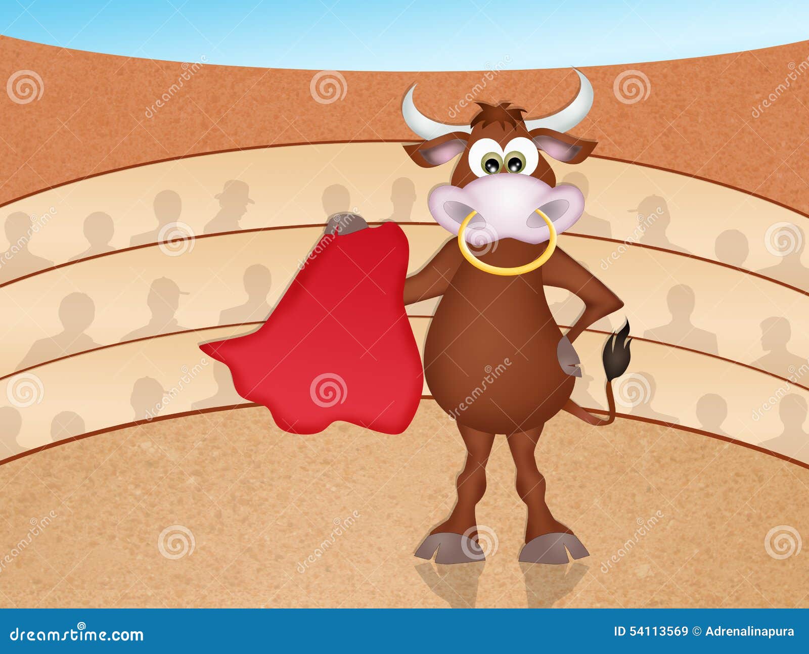 Bull in the bullfight stock illustration. Illustration of corrida ...