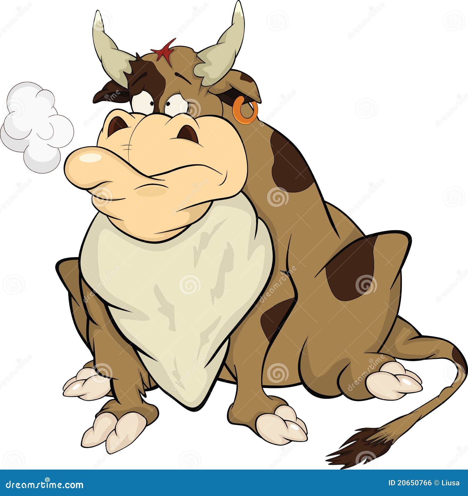 Bull. Cartoon stock vector. Illustration of bull, steam - 20650766