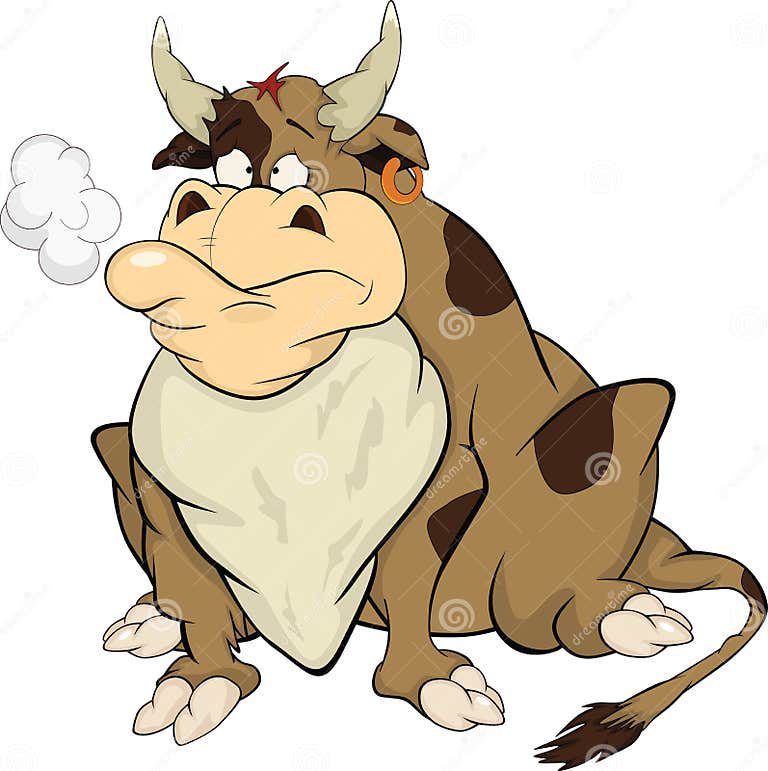 Bull. Cartoon stock vector. Illustration of bull, steam - 20650766