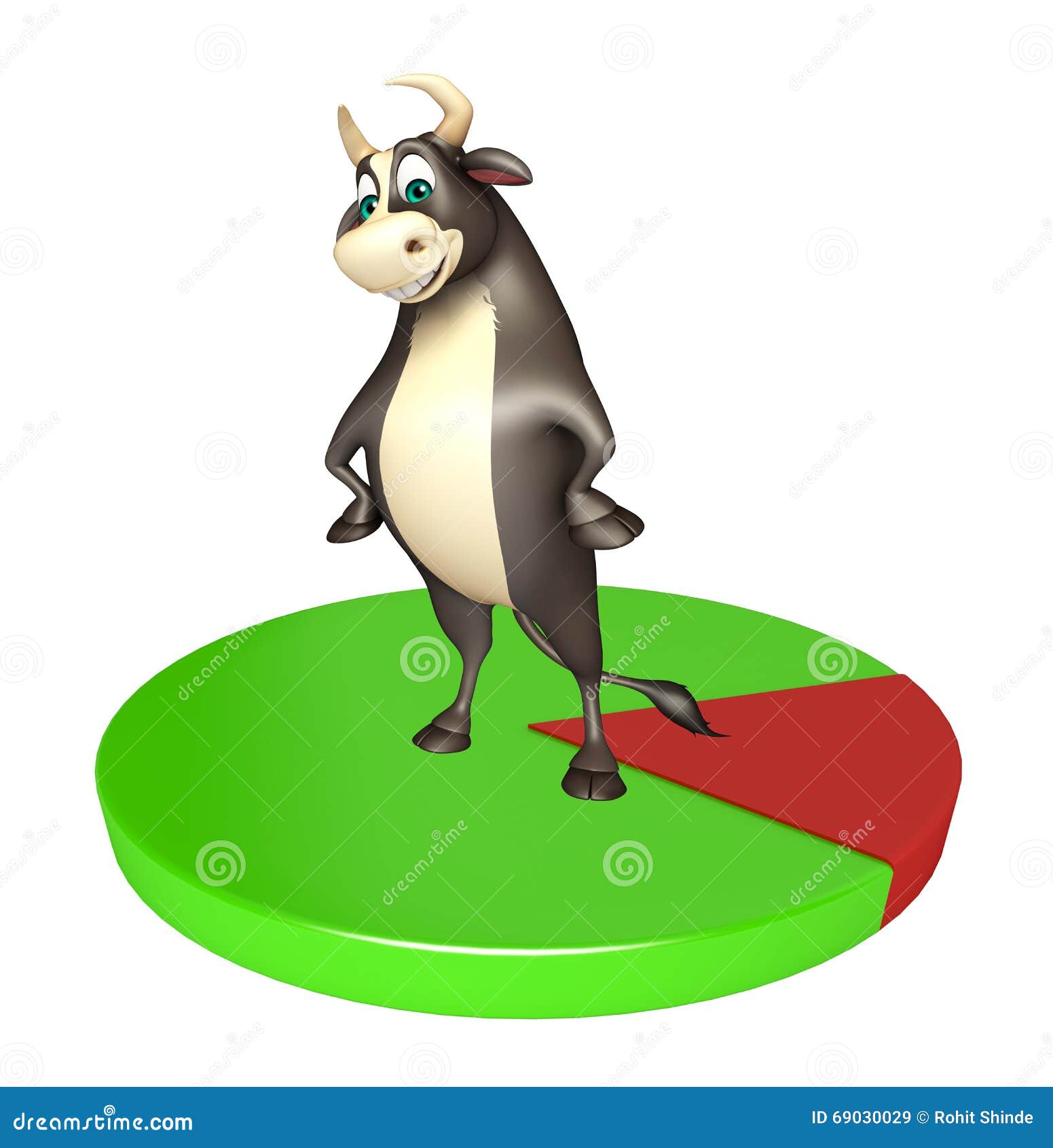 Bull Cartoon Character with Circle Sign Stock Illustration ...