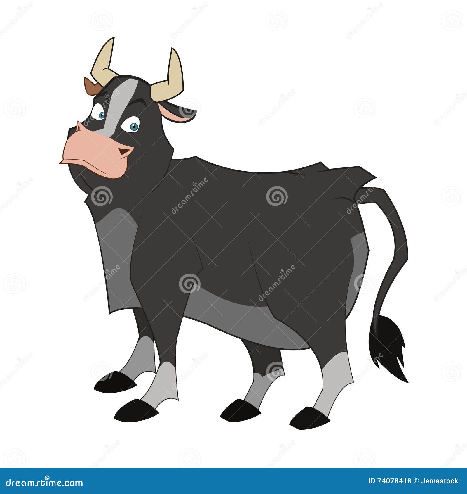Bull cartoon icon stock illustration. Illustration of painting - 74078418