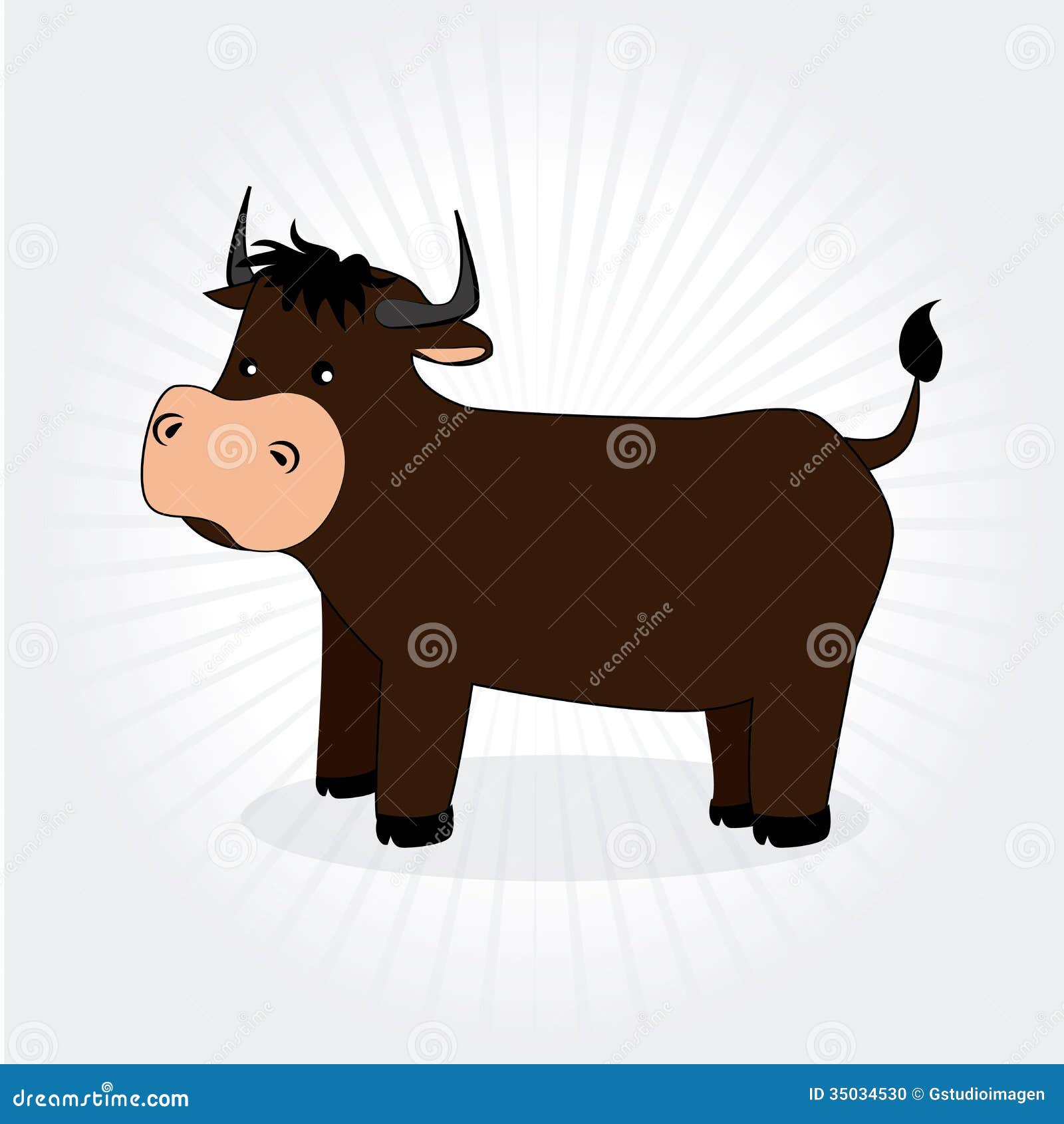 Bull stock vector. Illustration of natural, comic, cattle - 35034530