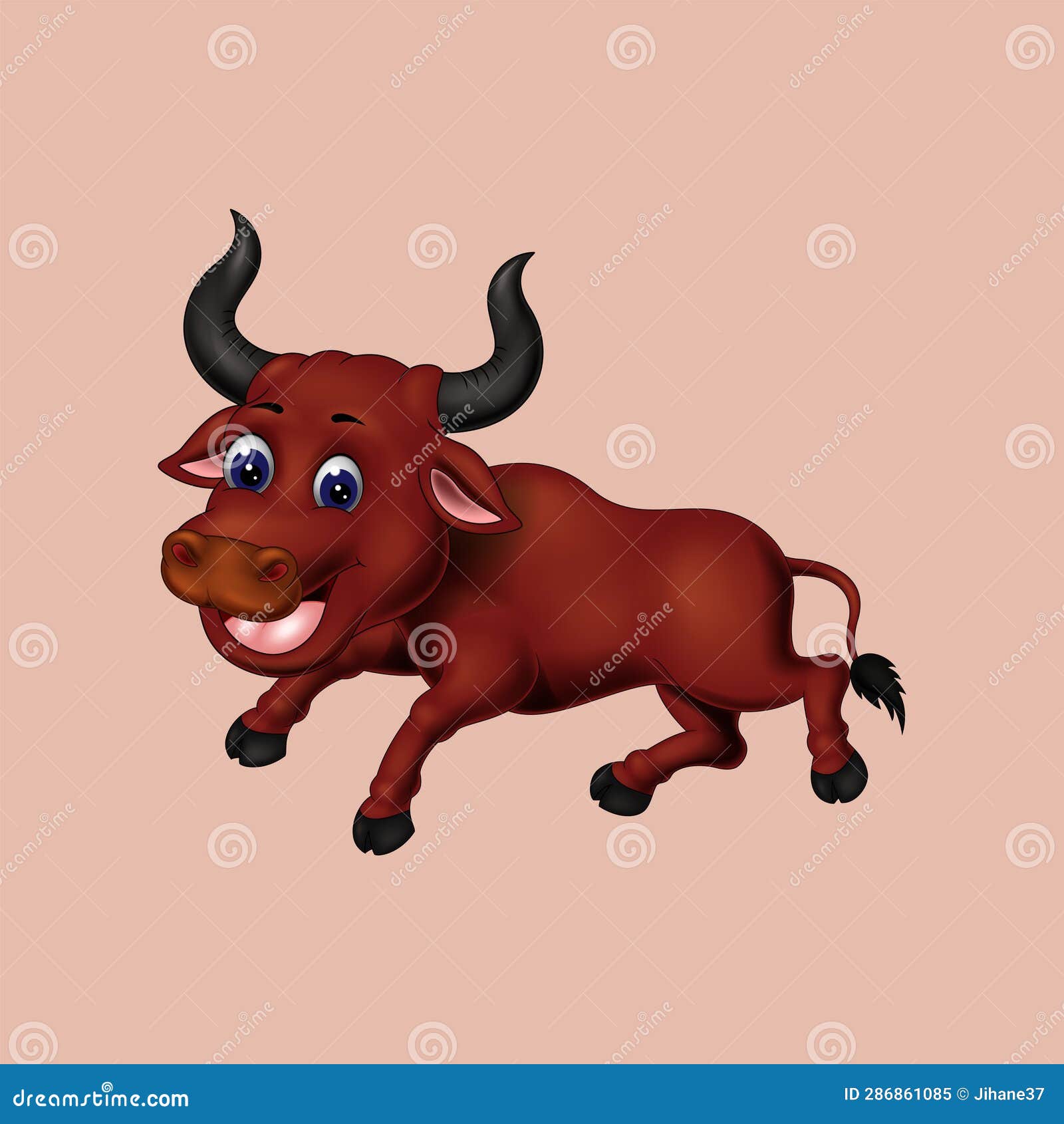 Bull Cartoon Posing Vector Isolated Stock Illustration - Illustration ...