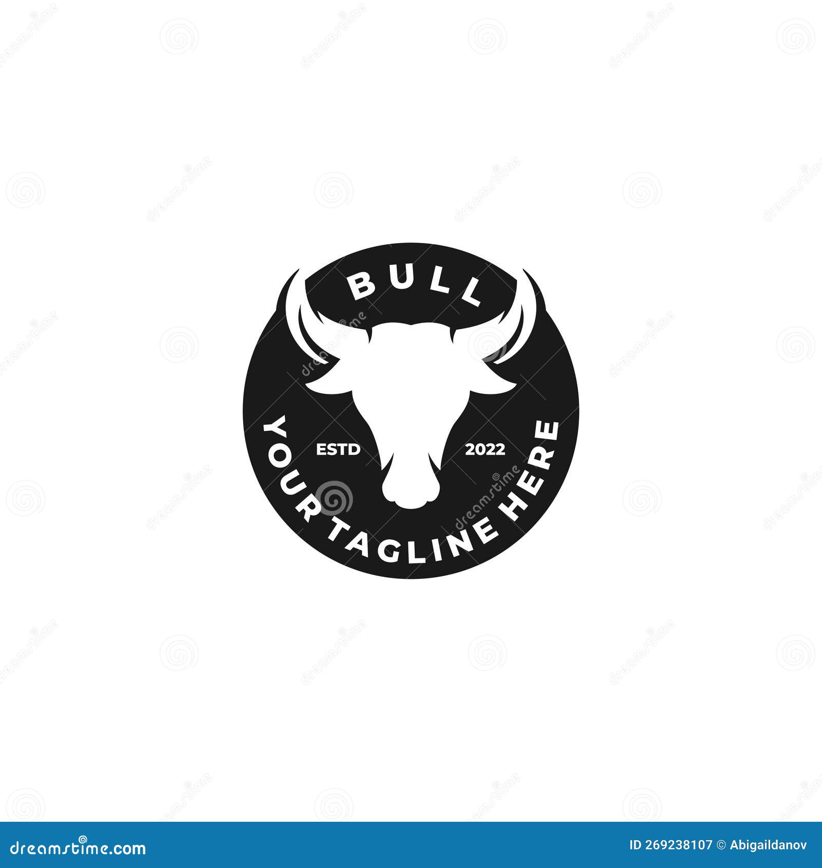 Bull logo design stock vector. Illustration of horned - 269238107
