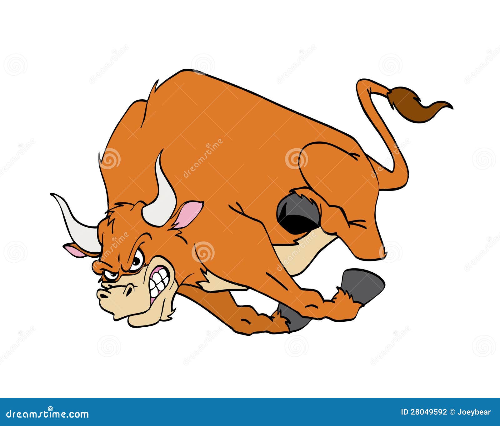 Bull, Charging Forward With Its Horns Lowered In Attack Royalty-Free ...