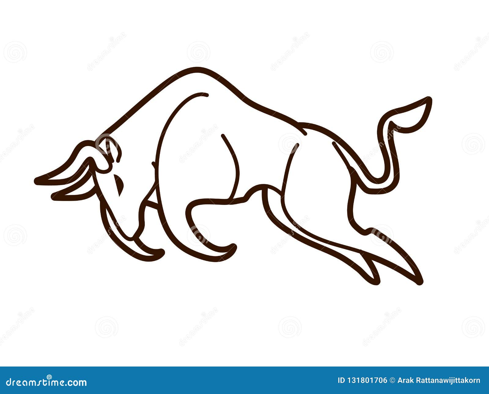 Bull Charging, Bull Attack Graphic Vector Stock Vector - Illustration ...
