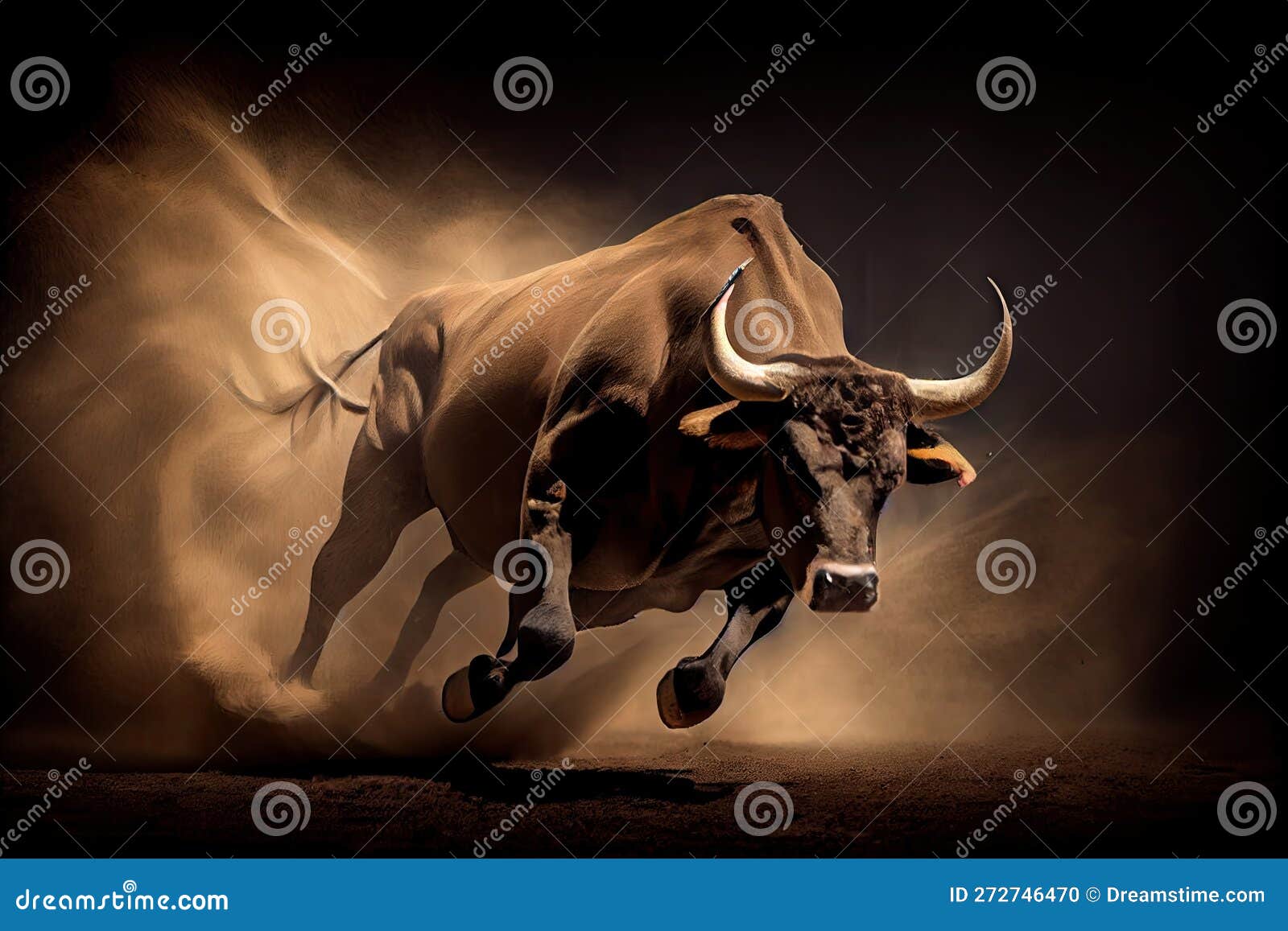 Bull, Charging Forward in Demonstration of Its Strength and Power Stock ...