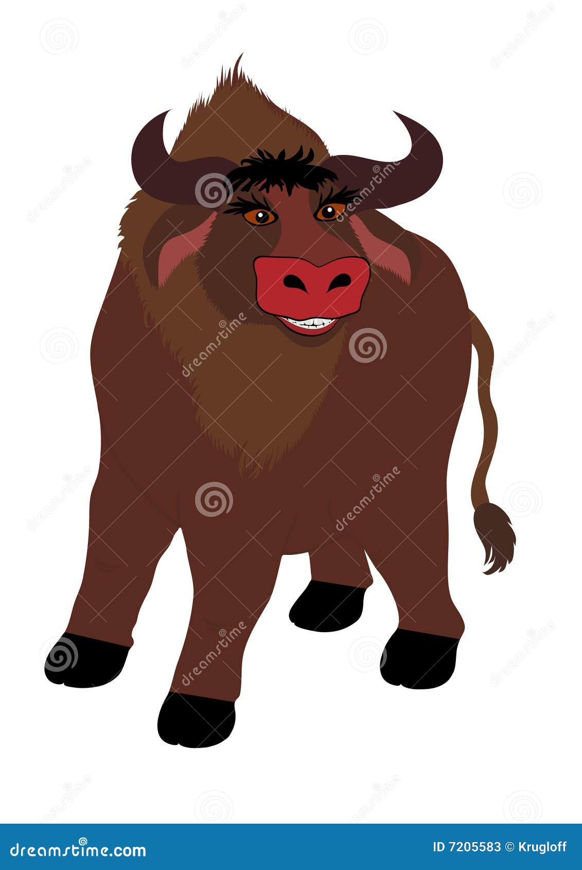 The Bull with a Charming Smile Stock Vector - Illustration of kind ...