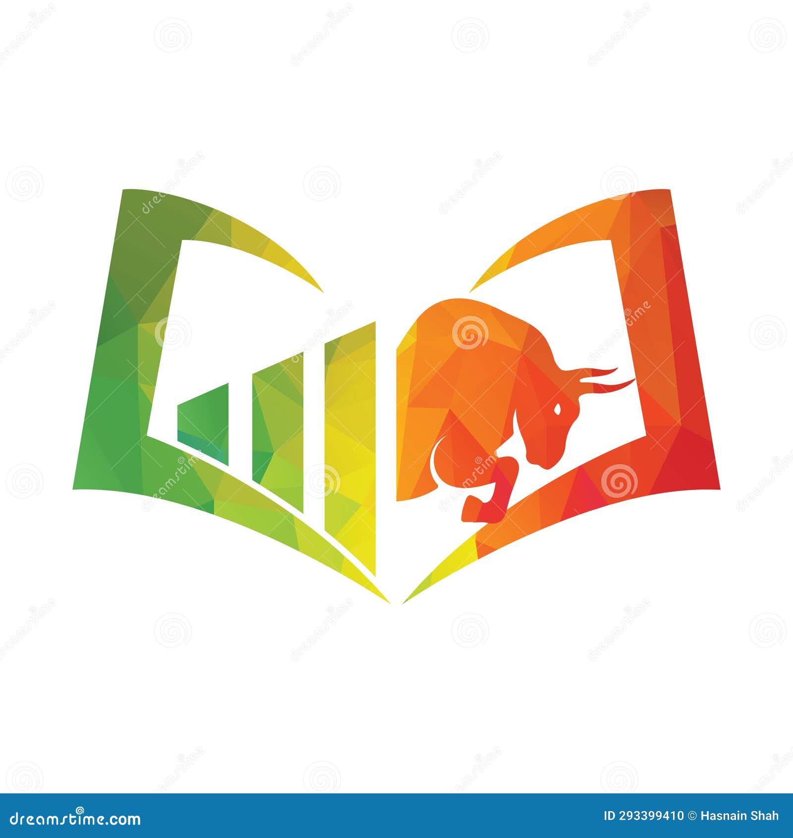 Bull and Chart Book Logo Concept Stock Vector - Illustration of dollar ...