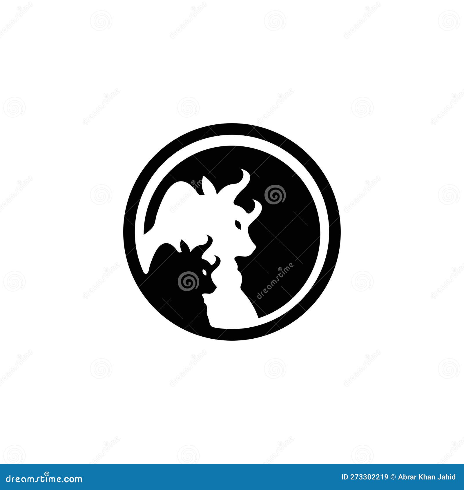 Bull on the Circle Shape. Bull Logo Design Stock Vector - Illustration ...