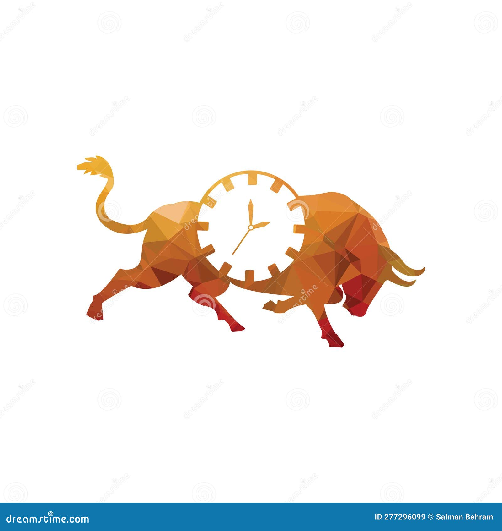 Bull and Clock Vector Logo Design. Bull and Clock Vector Logo Design ...