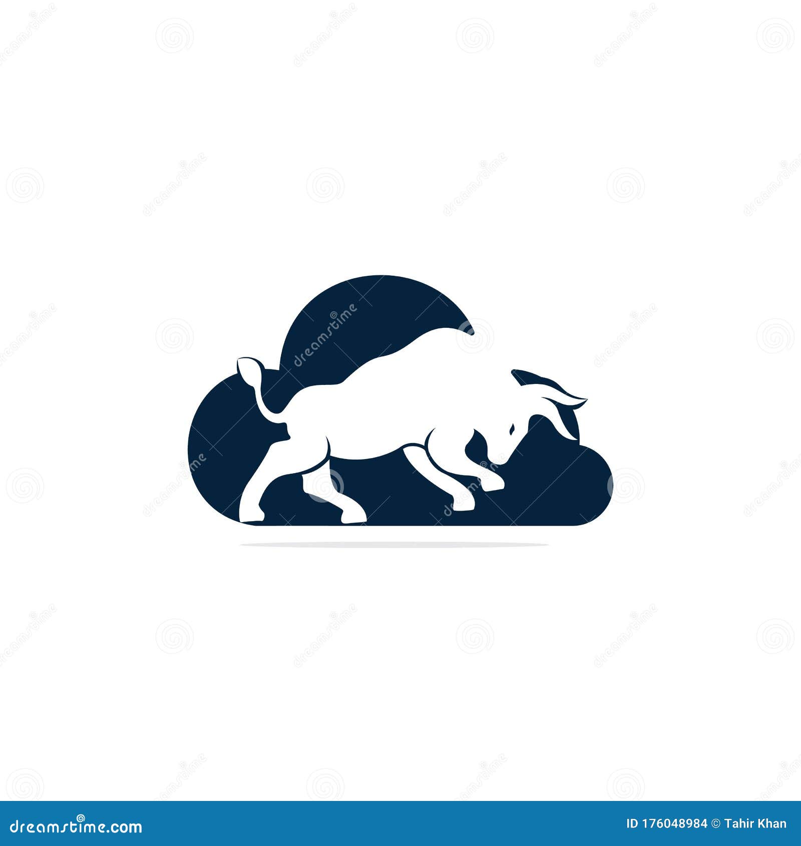 Bull Cloud Shape Vector Logo Design. Stock Vector - Illustration of ...