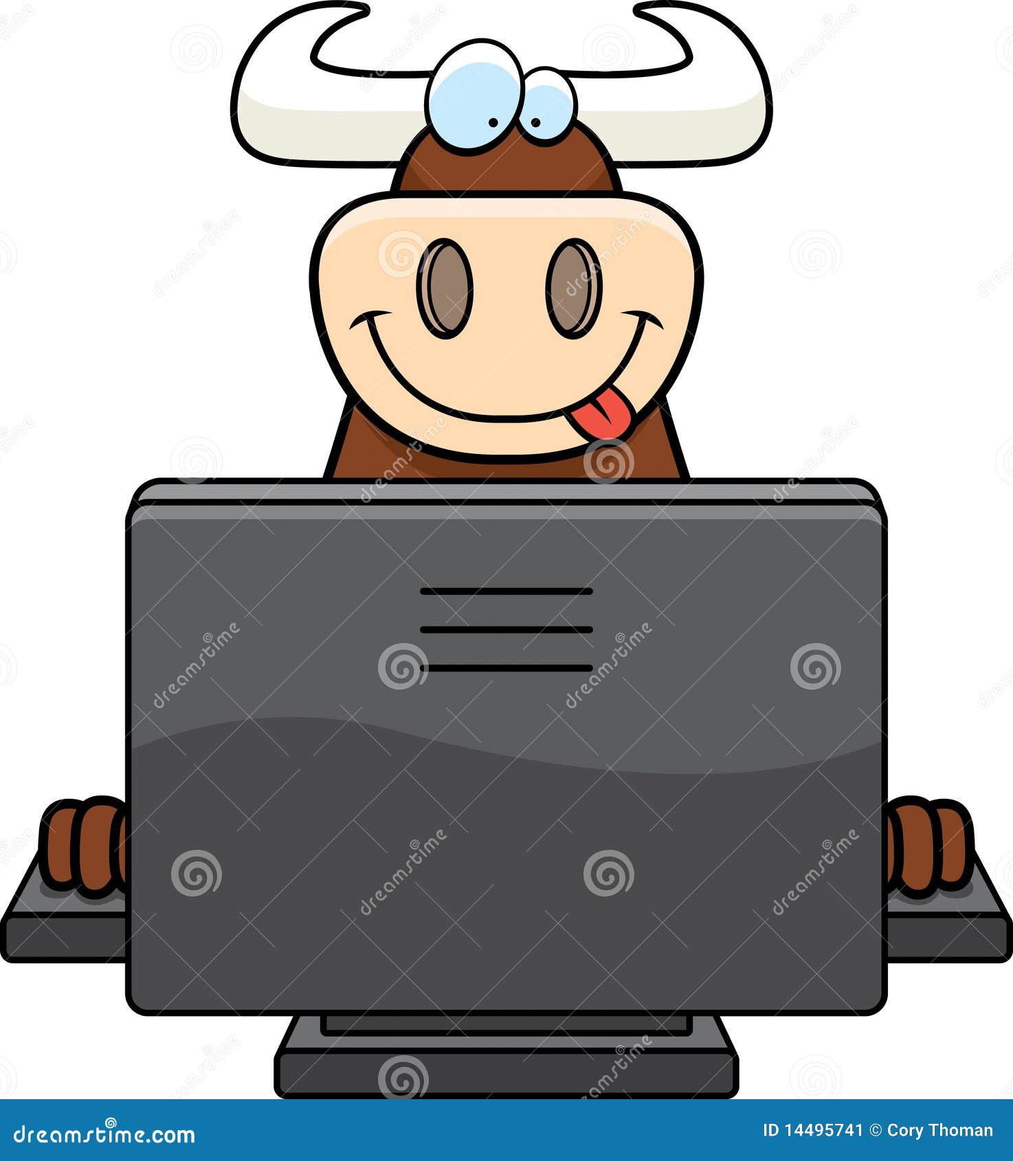 Bull Computer stock vector. Illustration of bull, program - 14495741