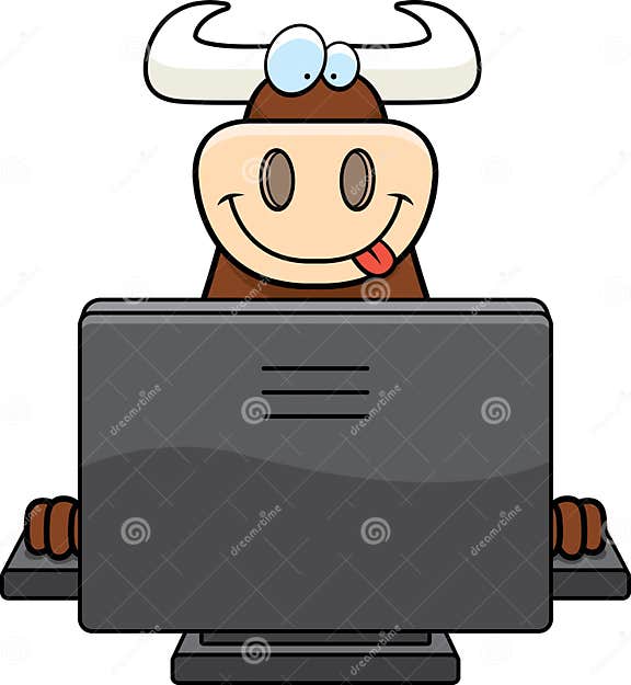 Bull Computer stock vector. Illustration of bull, program - 14495741