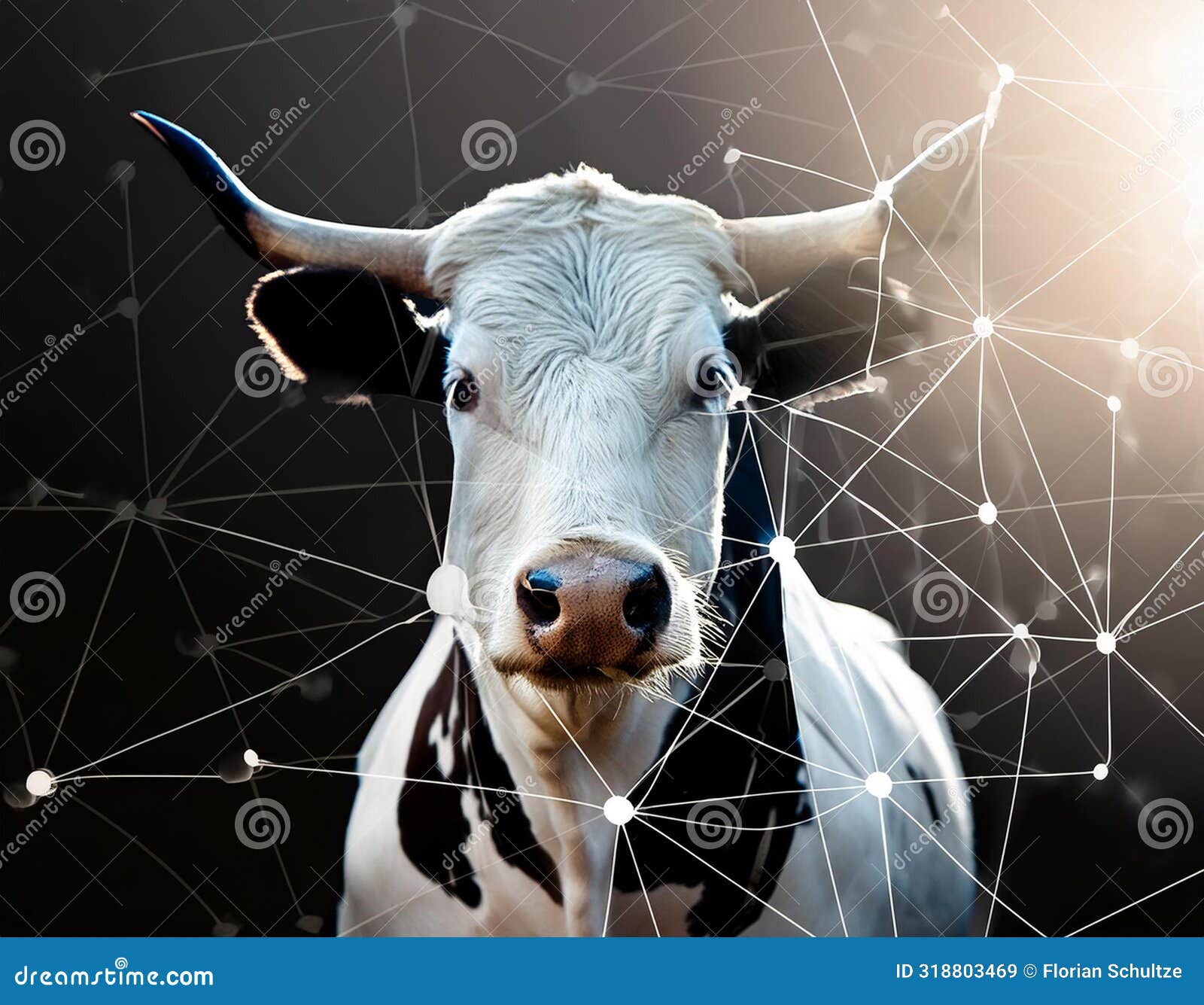 Bull Connected to Network stock illustration. Illustration of ...