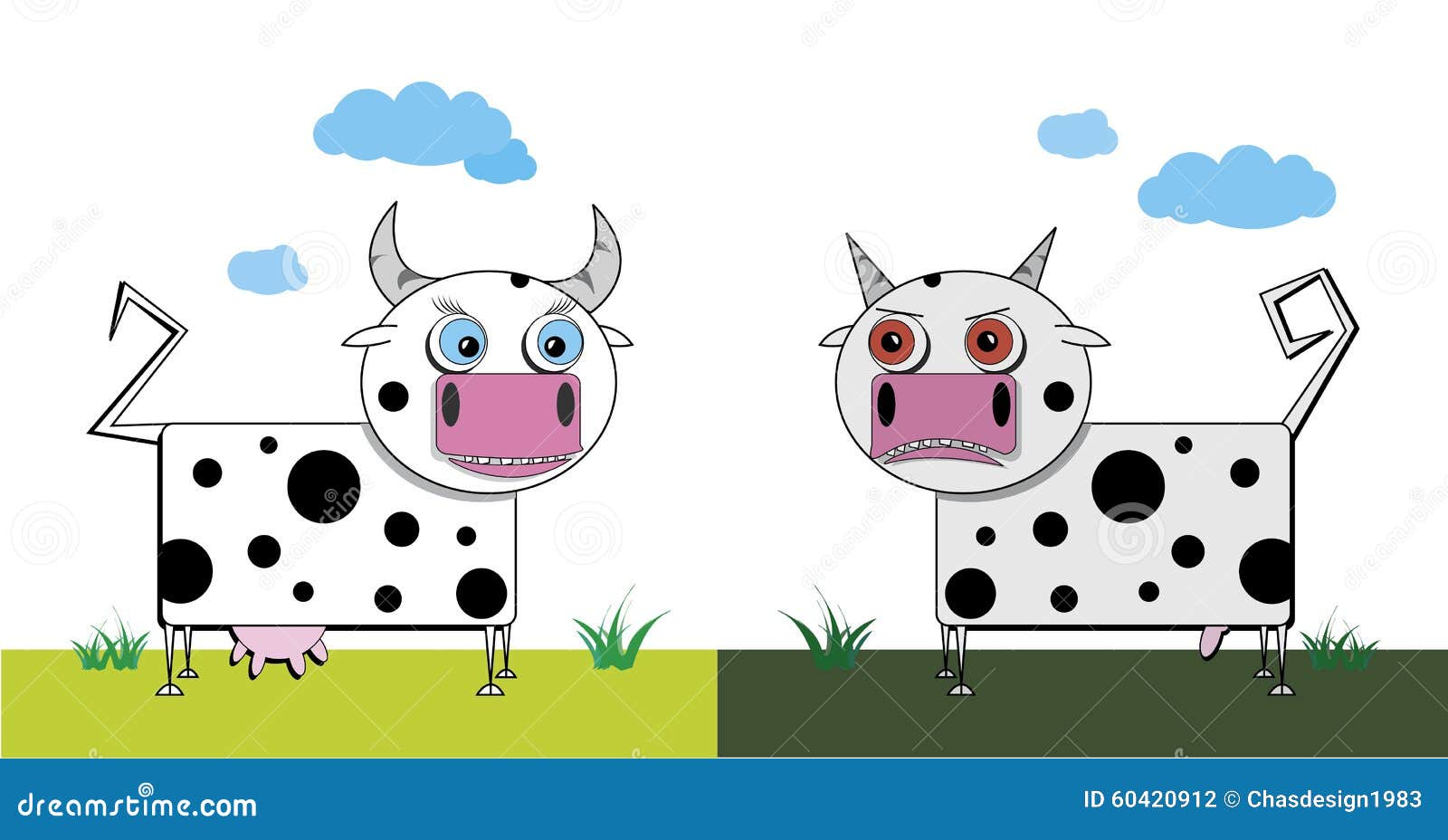 Bull and cow stock vector. Illustration of livestock - 60420912