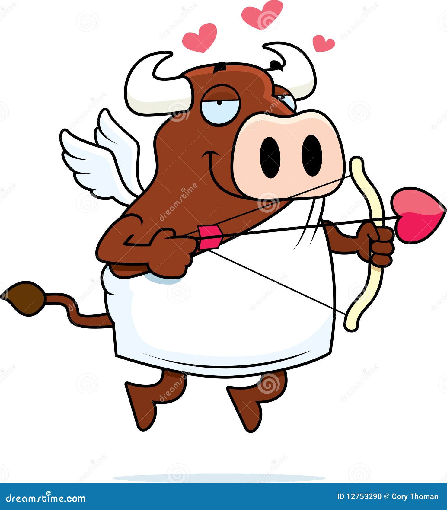 Bull Cupid stock vector. Illustration of animal, valentine - 12753290