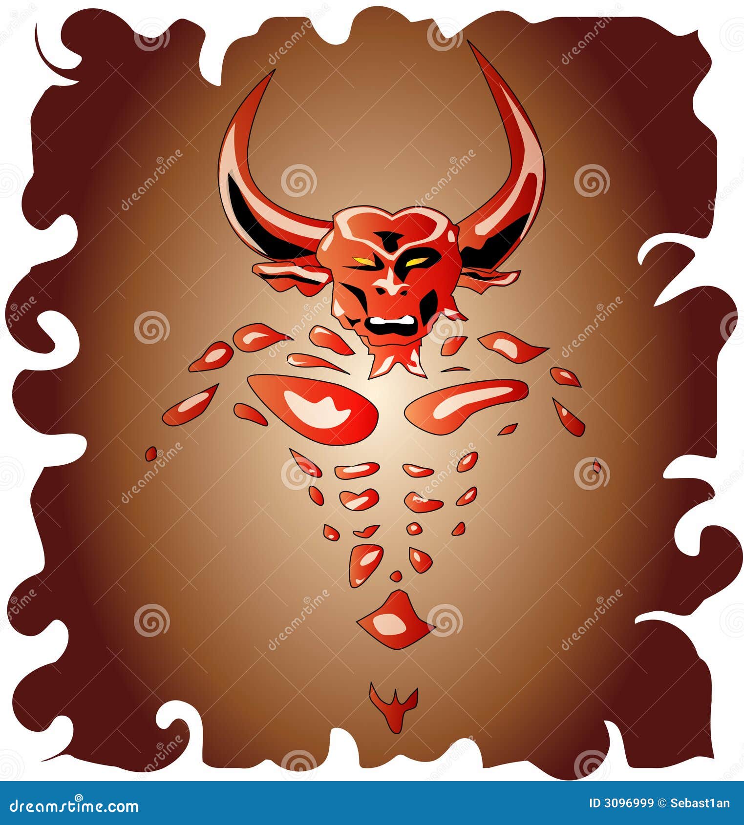 Bull Demon stock vector. Illustration of match, dark, exercise - 3096999