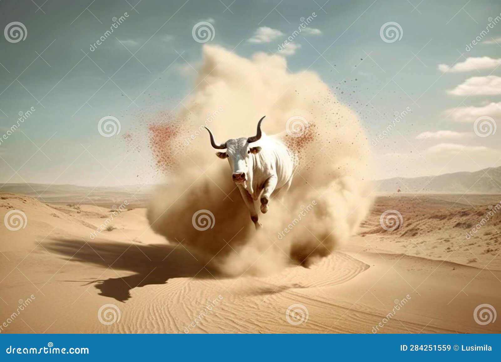 Bull in Dynamic Movements. Generative Ai Stock Image - Image of move ...