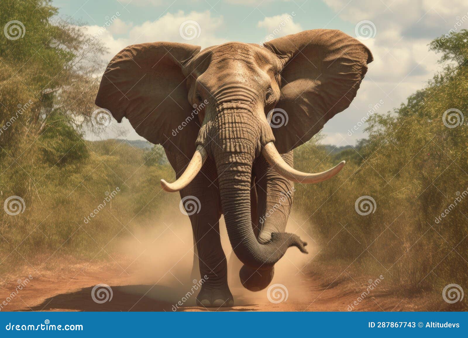 Charging African Elephant Vector Cartoon Mascot | CartoonDealer.com ...