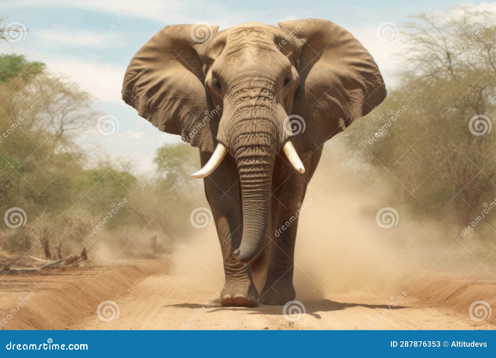 Charging African Elephant Vector Cartoon Mascot | CartoonDealer.com ...