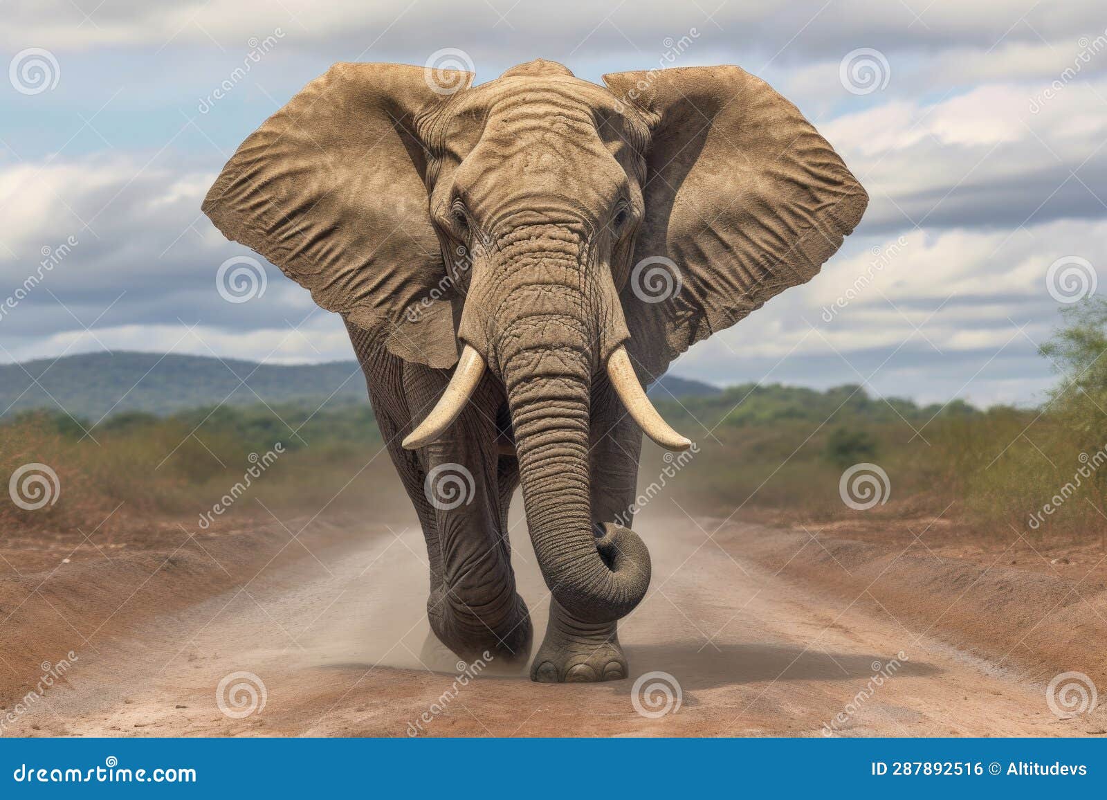Charging African Elephant Vector Cartoon Mascot | CartoonDealer.com ...