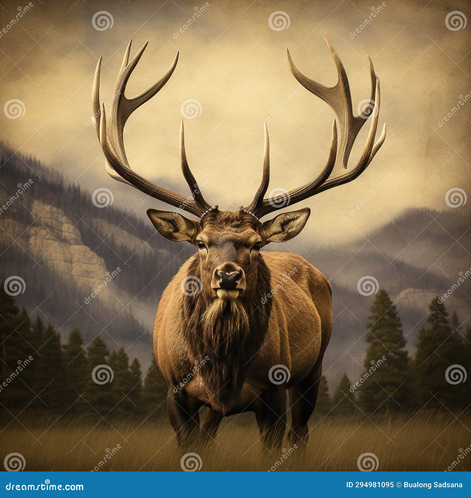Bull Elk stock illustration. Illustration of beautiful - 294981095