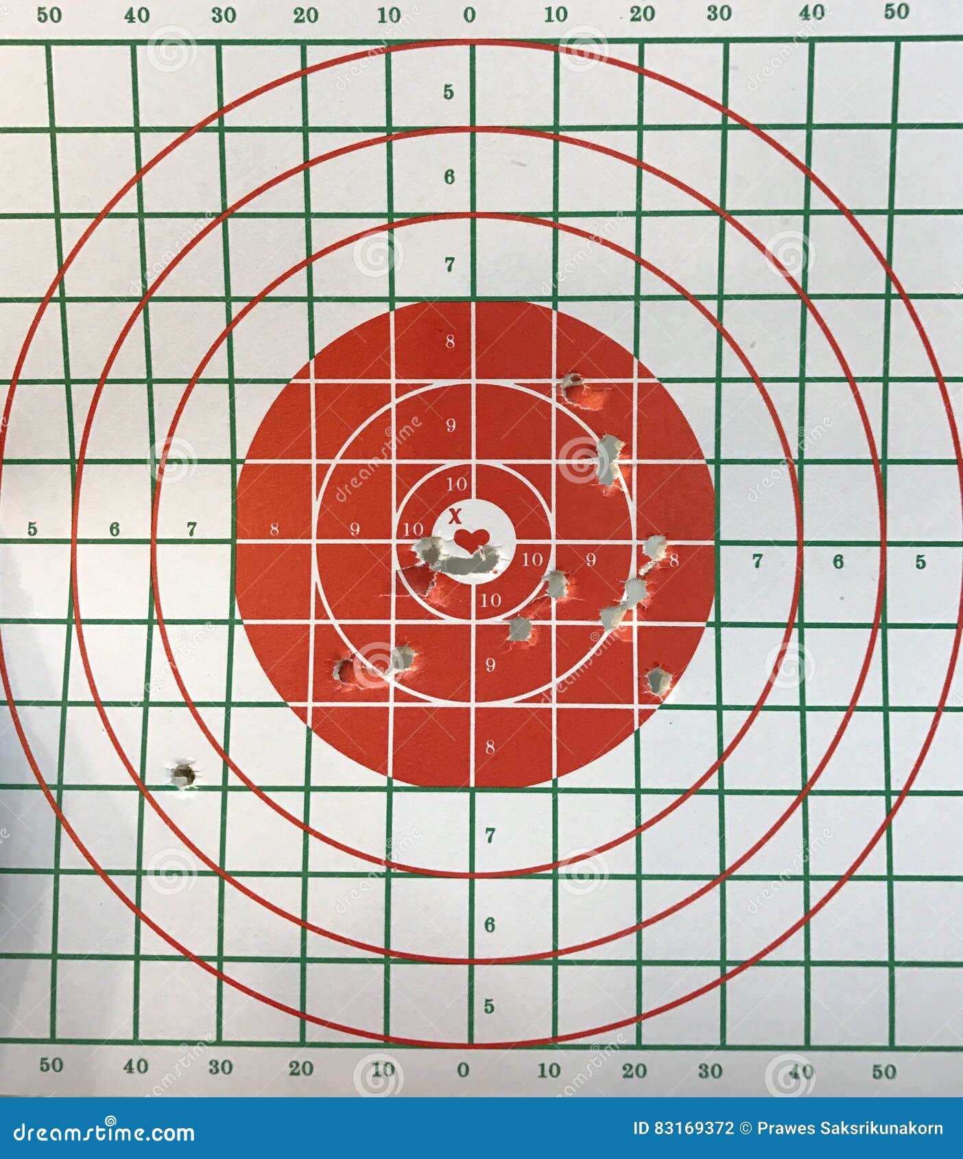 Bull Eye Target with Bullet Hole. Stock Photo - Image of bullet ...