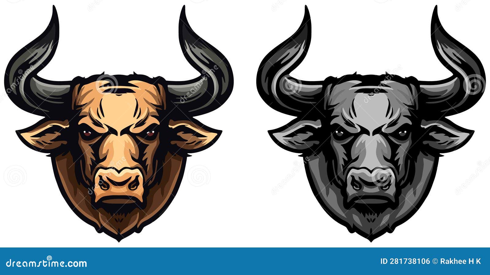 Bull Face Illustration. Wild. Face. Vector Stock Vector - Illustration ...