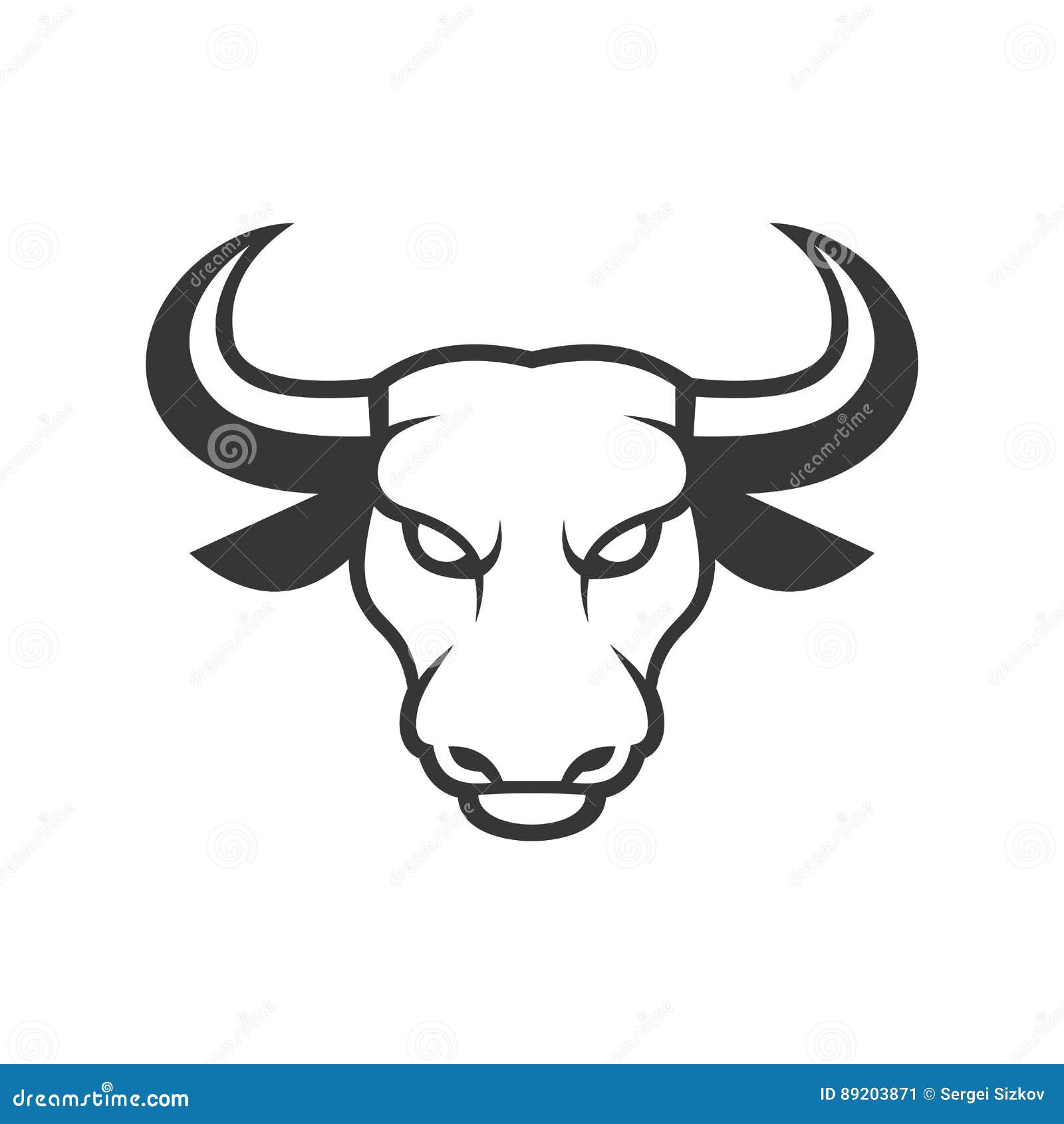 Bull Face Logo. Business Icon on a White Background. Vector Stock ...