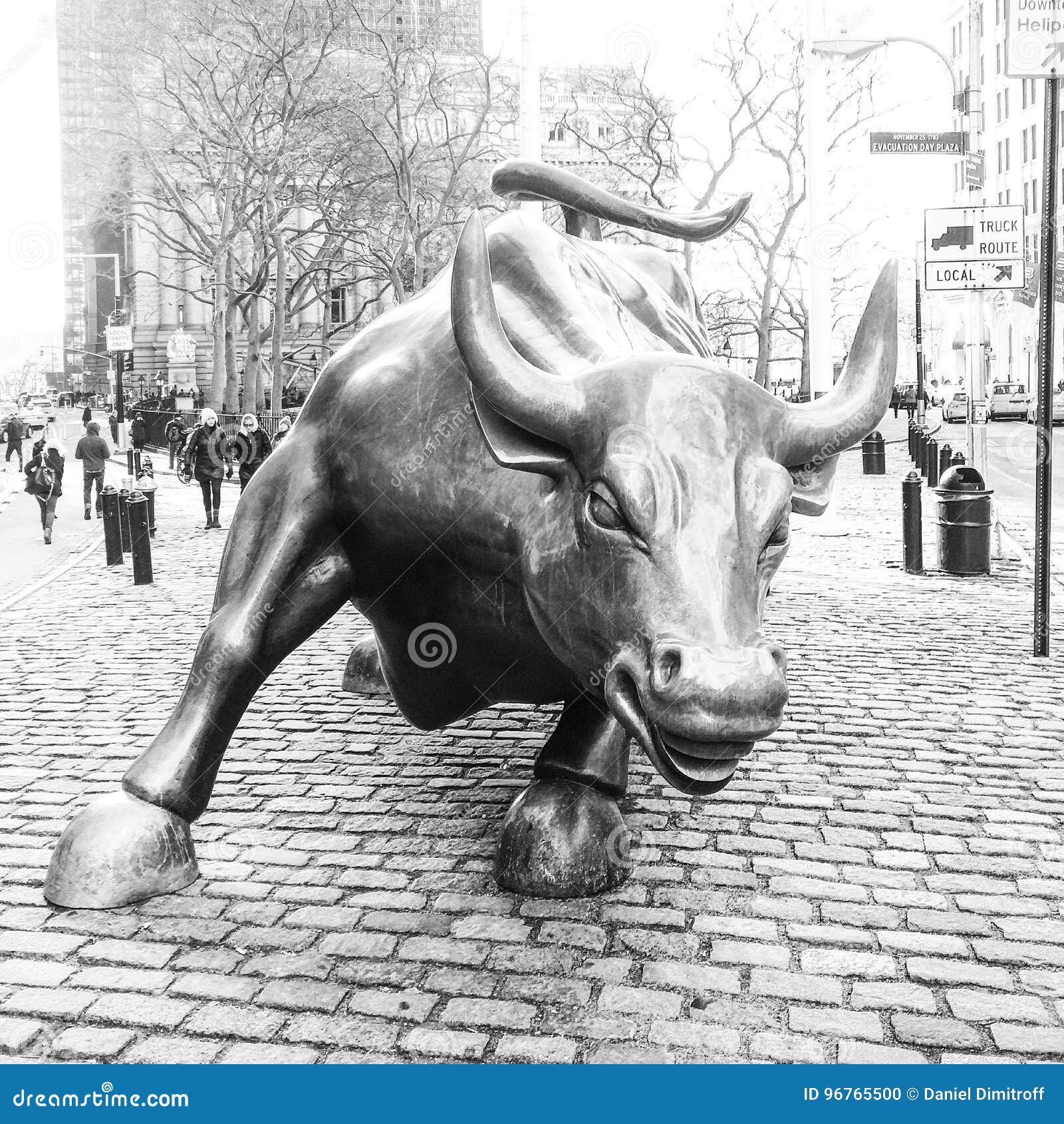 Bull in Financial district editorial image. Image of bull - 96765500