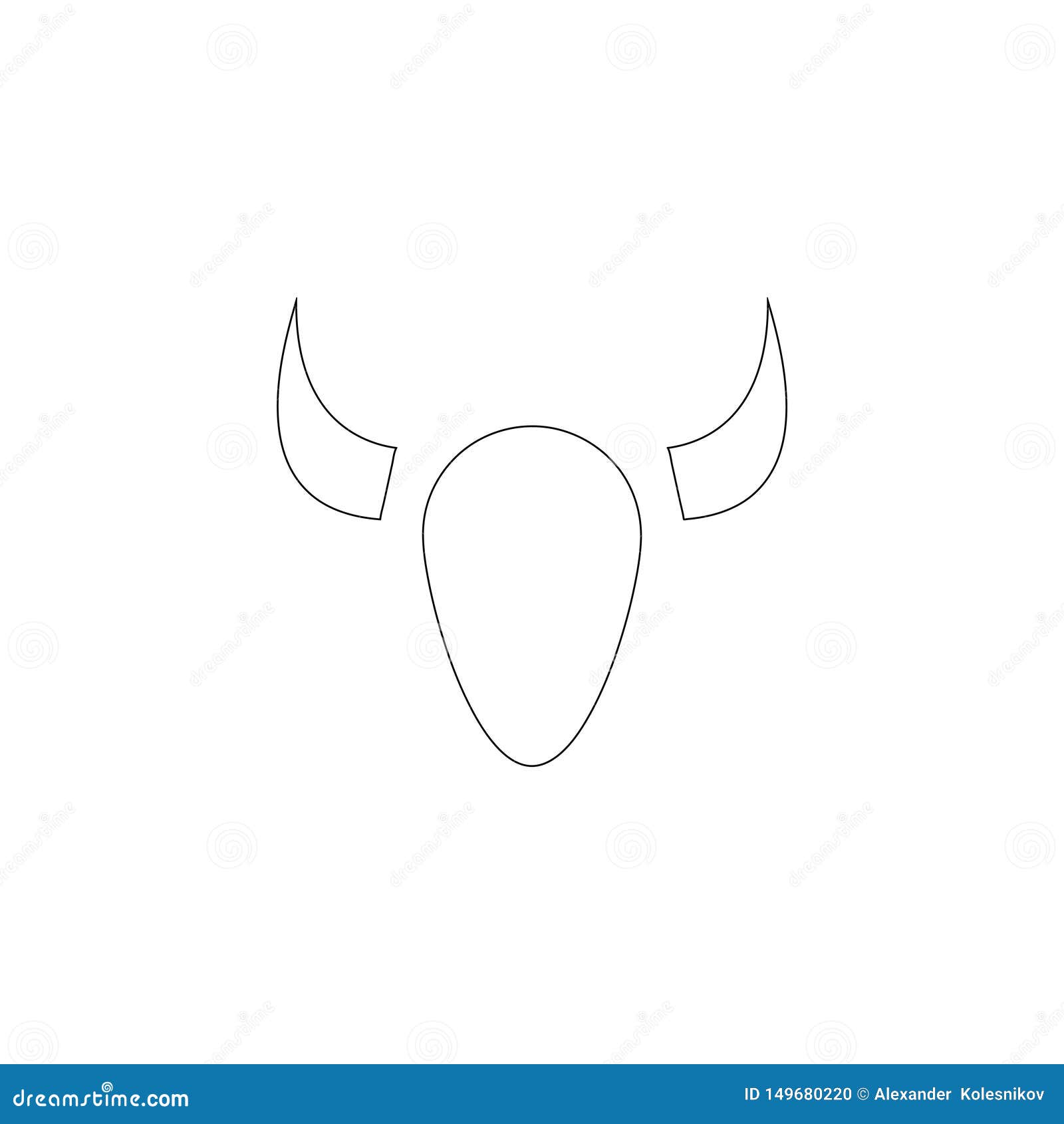 Bull. flat vector icon stock vector. Illustration of head - 149680220