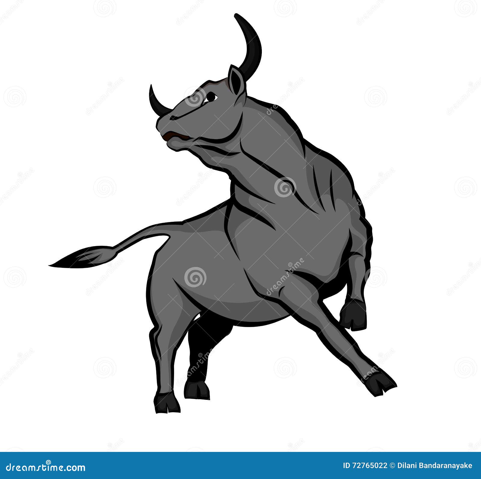 Bull stock vector. Illustration of background, grey, illustrations ...