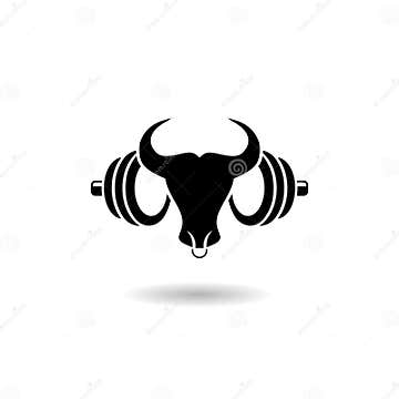 Bull Gym logo with shadow stock vector. Illustration of fitness - 249110770